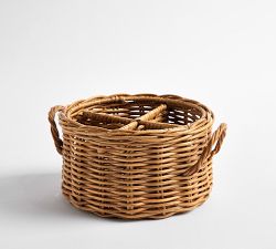 Handwoven Wicker Flatware Caddy | Pottery Barn