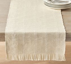 Becker Double Stripe Cotton Table Runner | Pottery Barn