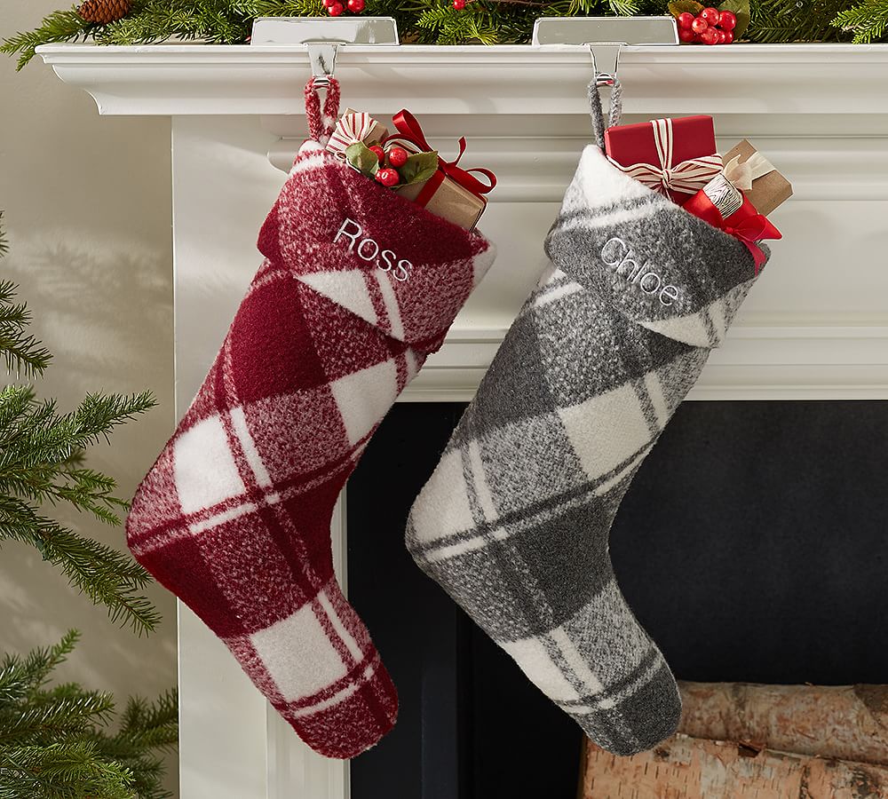 Wool Poly Plaid Stockings | Pottery Barn