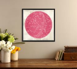 Framed Vintage Astronomical Chart - Pink | Pottery Barn