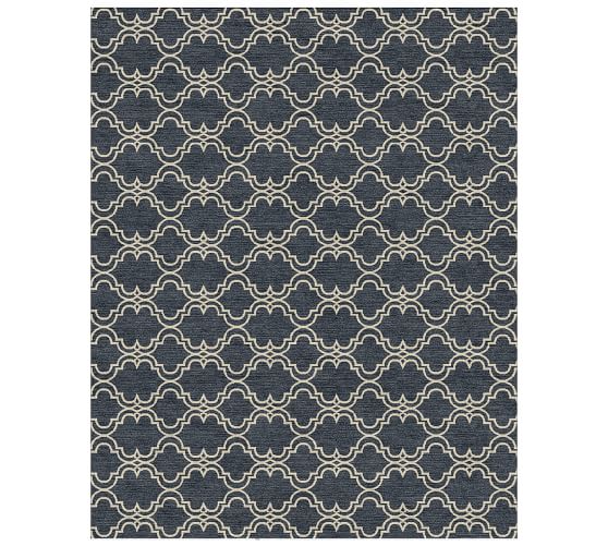 Scroll Tile Hand-Tufted Wool Rug | Pottery Barn