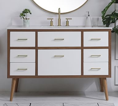 Engineered Marble Vanity Backsplash | Pottery Barn