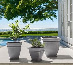 Greyson Zinc Outdoor Planters | Pottery Barn