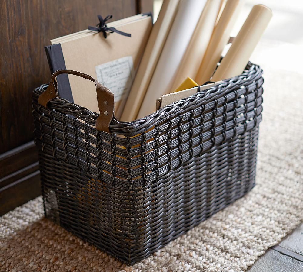 Aster Woven Rectangle Storage Basket | Pottery Barn