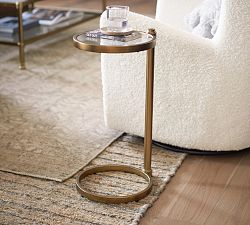 Everson Round Glass C-Table (14") | Pottery Barn