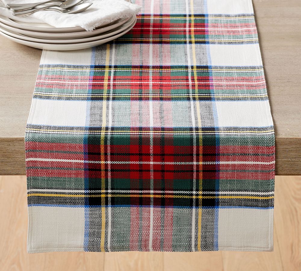 Stewart Plaid Cotton Table Runner | Pottery Barn