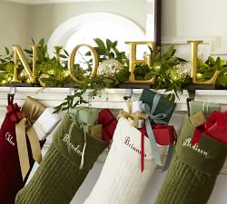 Gold Gilt Finish Word Stocking Holder | Pottery Barn