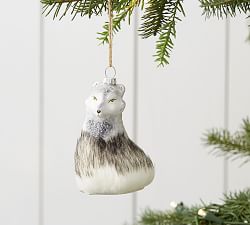 Mercury Glass Woodland Fox Ornament | Pottery Barn