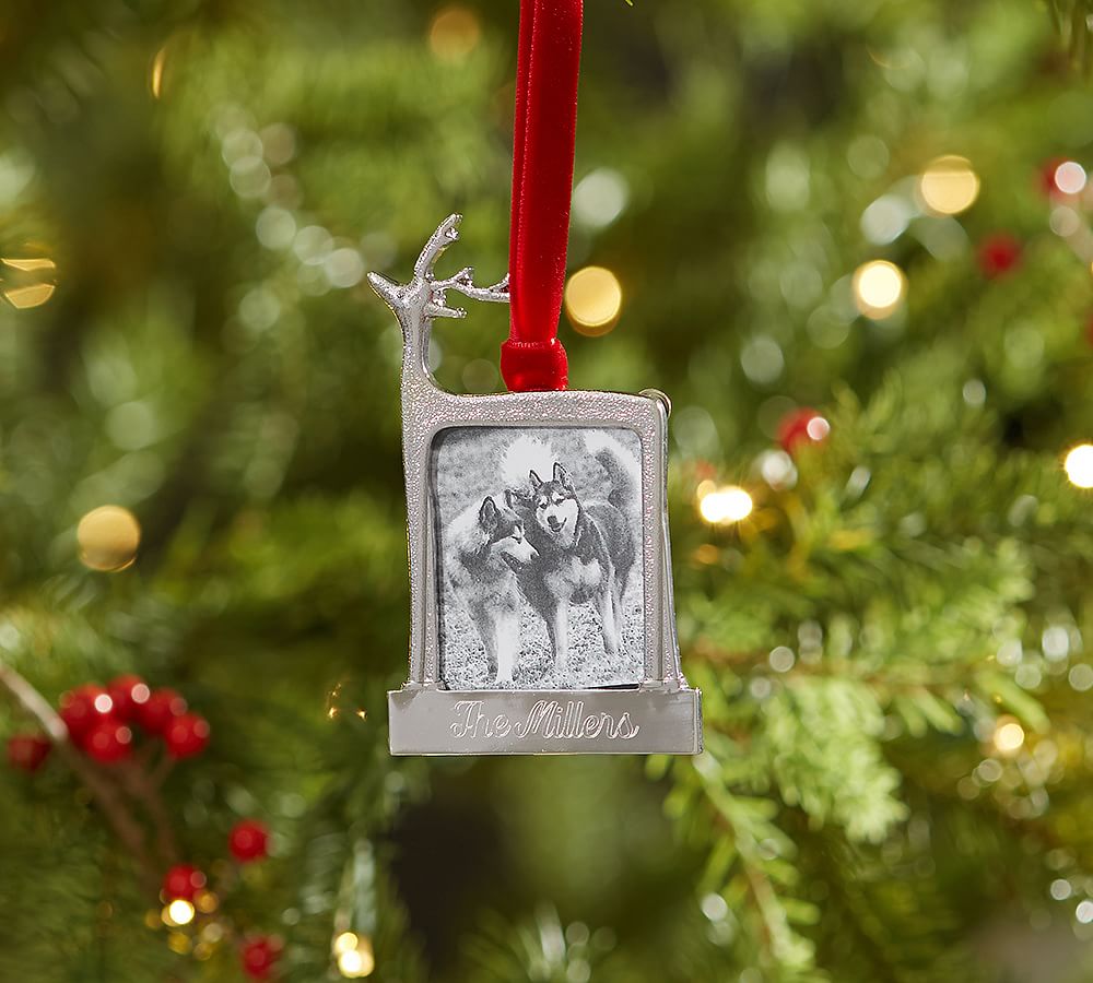 Personalizable Reindeer Frame Christmas Ornament | Pottery Barn