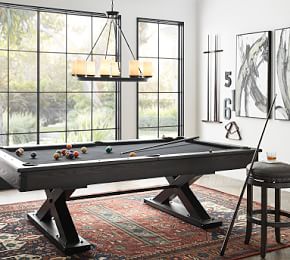 Industrial X-Base Pool Table | Game Table | Pottery Barn