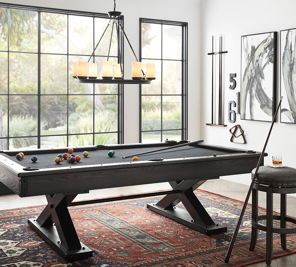 Industrial X-Base Pool Table | Game Table | Pottery Barn