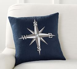 Compass Crewel Decorative Pillow | Pottery Barn
