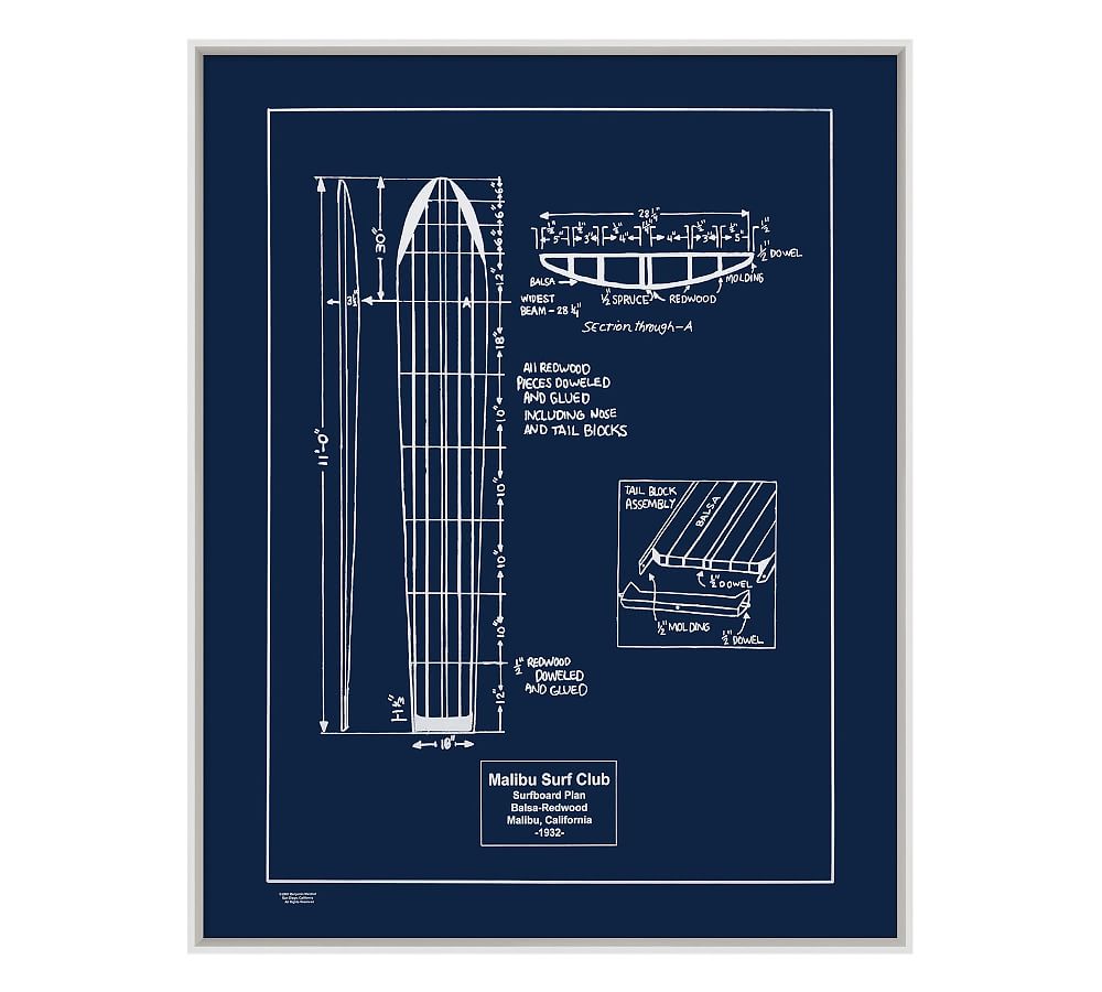 Surfboard Blueprint | Pottery Barn