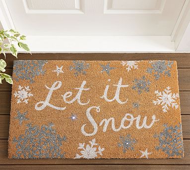 Let It Snow Light Up Doormat | Pottery Barn