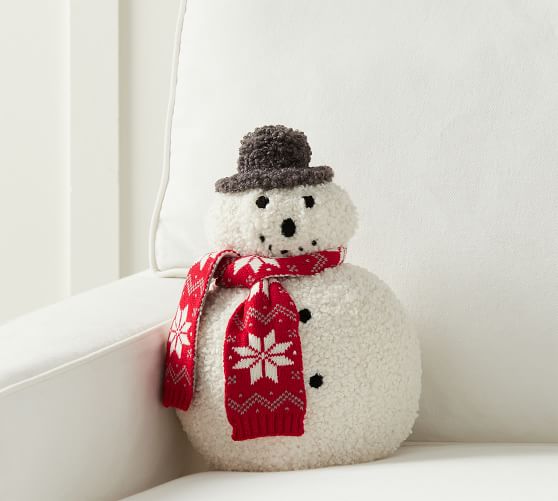 Archie the Snowman Shaped Pillow | Pottery Barn