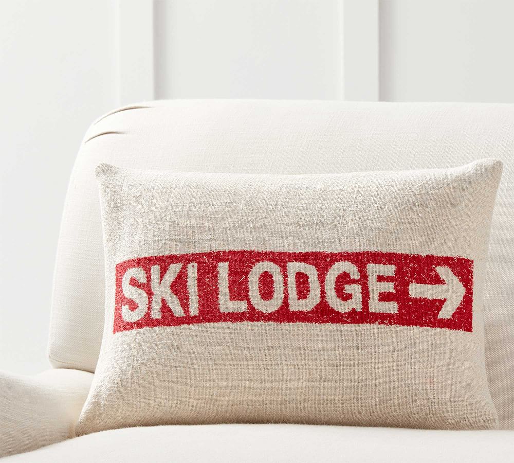 Ski Lodge Grainsack Lumbar Pillow Cover | Pottery Barn