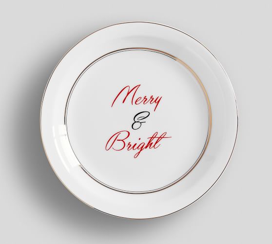 Merry & Bright Appetizer Plate, Set of 4 | Pottery Barn