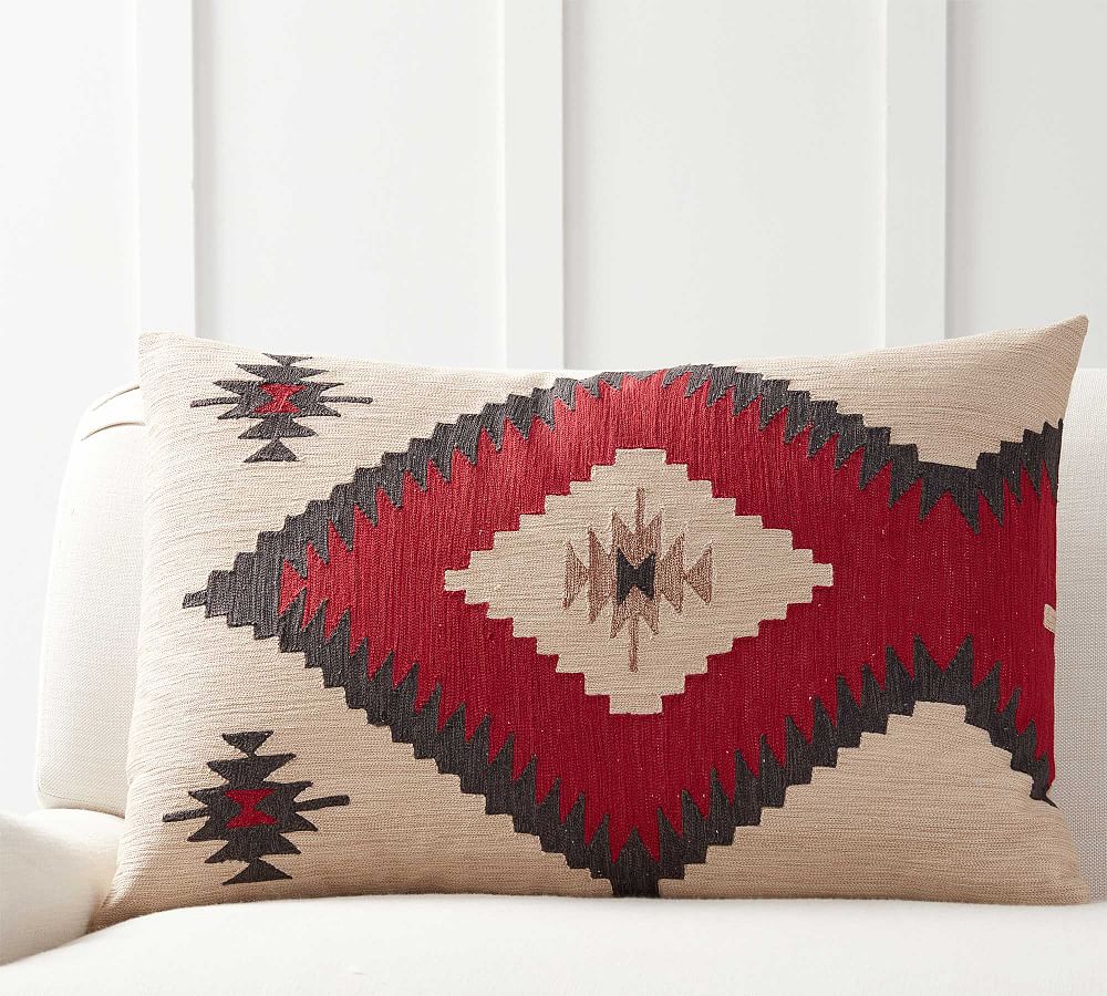 Dorie Crewel Lumbar Pillow Cover | Pottery Barn
