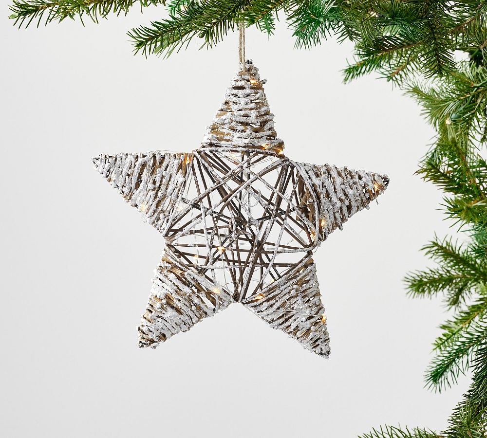 Lit Woven Star Ornament | Pottery Barn