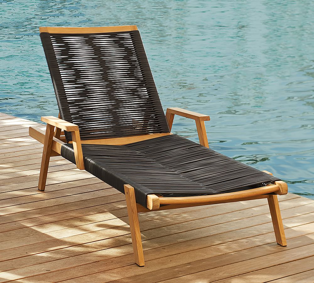 Palmer Rope Stacking Outdoor Chaise Lounge | Pottery Barn