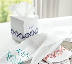 Liza Embroidered Tissue Box Cover | Pottery Barn