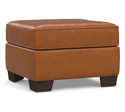 Buchanan Leather Ottoman | Pottery Barn