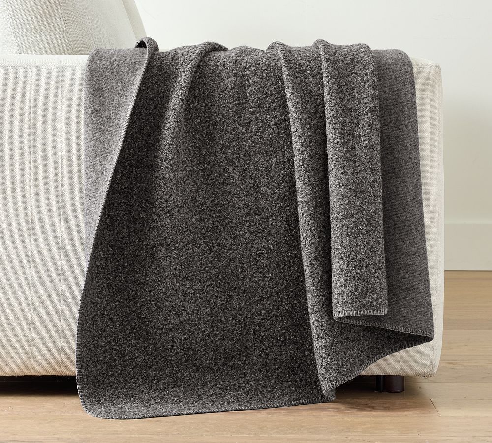 Sweater Weather Boucle Faux Fur Throw | Pottery Barn