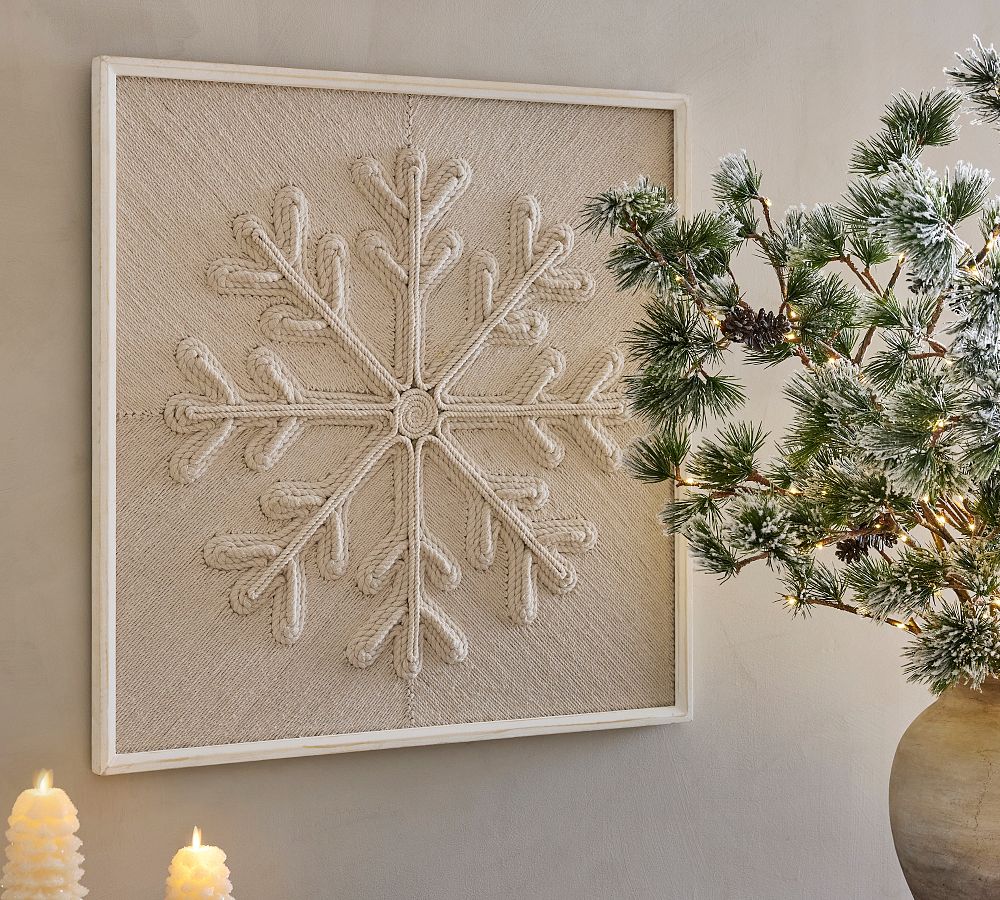 Recycled Wood And Cotton Rope Snowflake | Pottery Barn