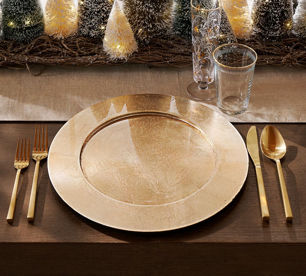 Gold Leaf Charger Plates | Pottery Barn