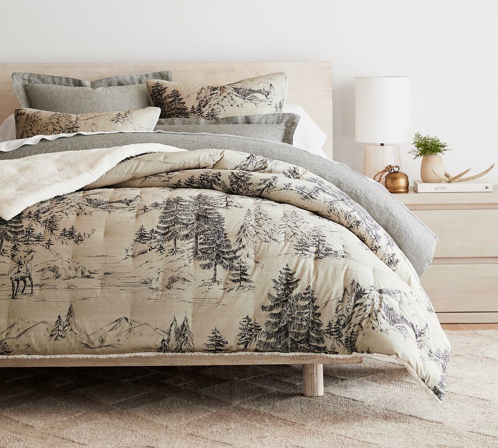 Rustic Forest Sherpa Comforter | Pottery Barn