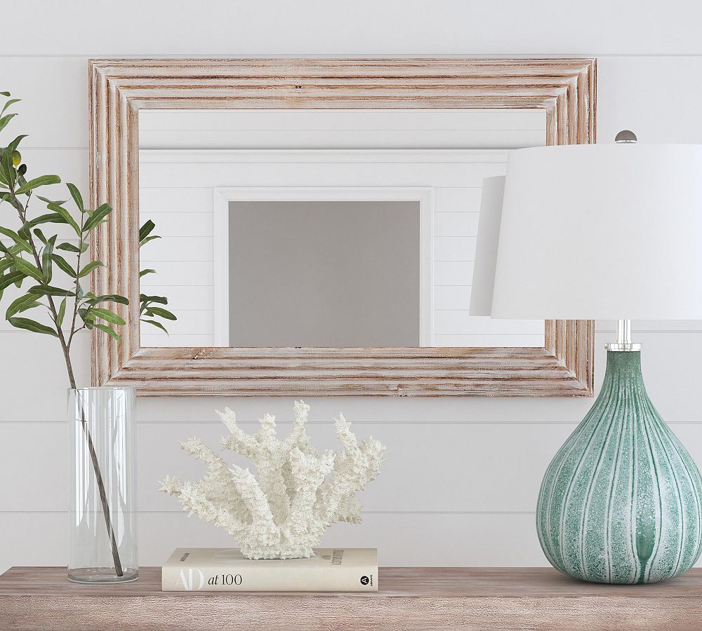 Palma Handcrafted White Wash Mirror - 24" x 36" | Pottery Barn