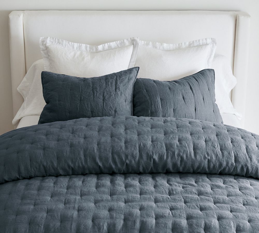 Open Box: Belgian Flax Linen Tufted Quilt & Shams | Pottery Barn