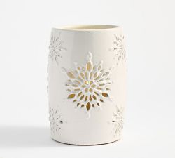Ceramic Snowflake Luminary | Pottery Barn