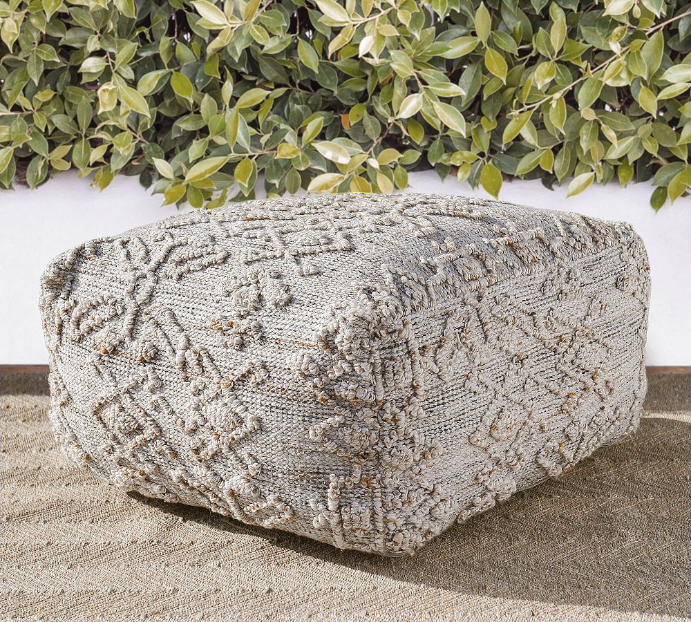 Ranya Handwoven Indoor/Outdoor Pouf | Pottery Barn
