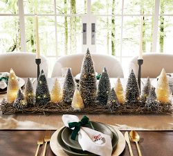 Lit Bottlebrush Tree Centerpiece | Pottery Barn