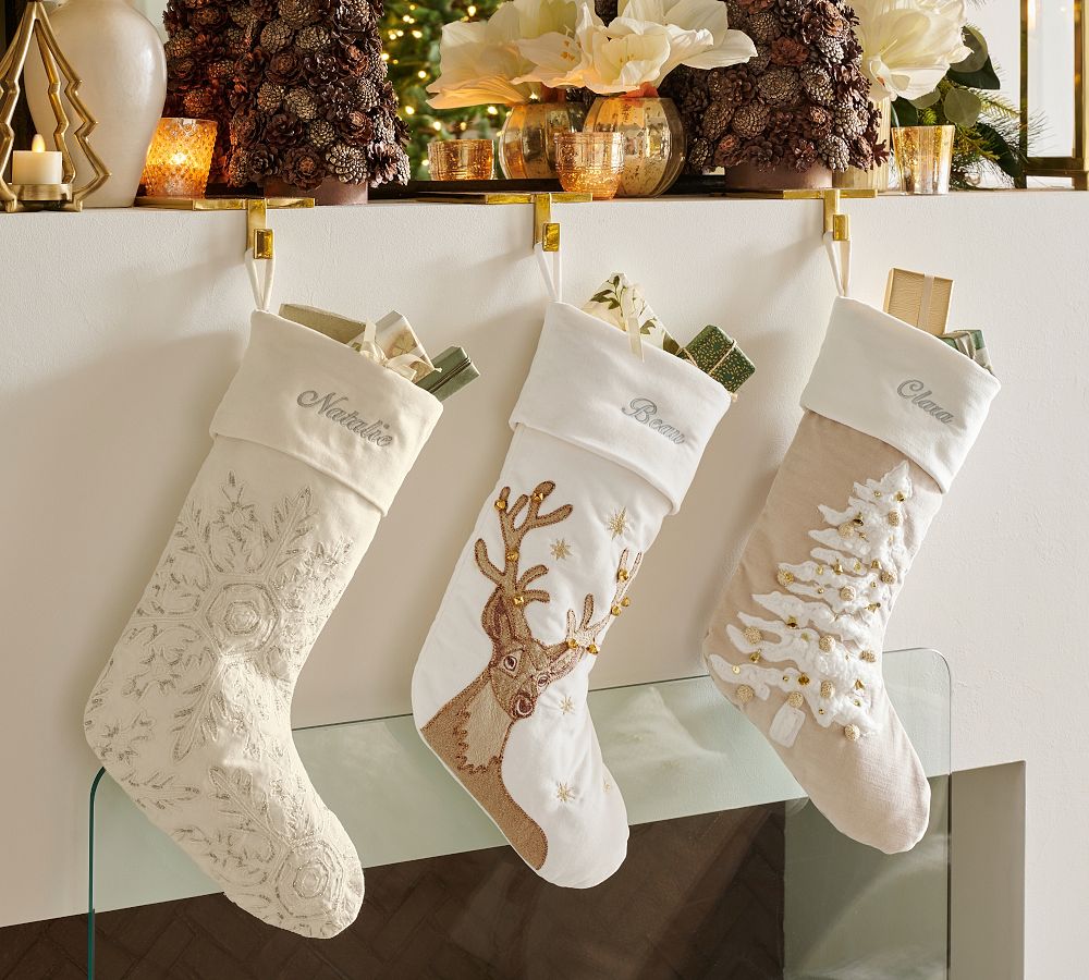 Embellished Velvet Stockings | Pottery Barn