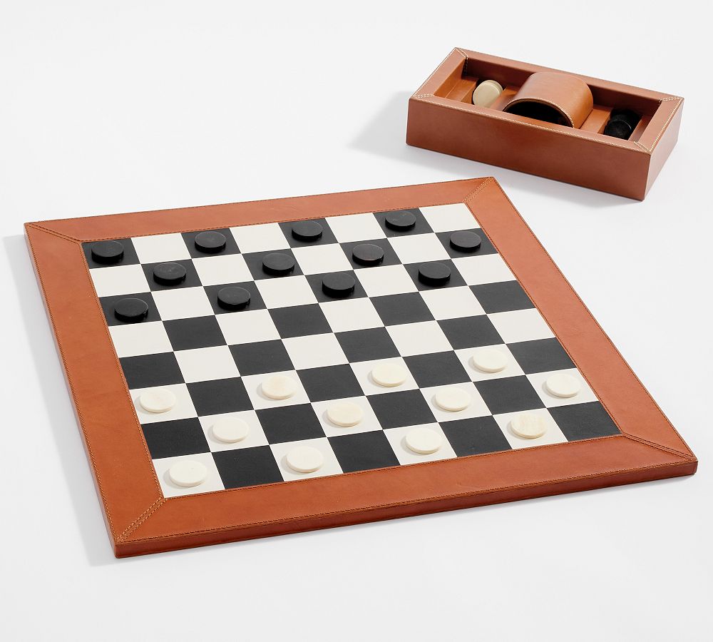 Amherst Checkers & Backgammon Board Game Set | Pottery Barn