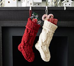 Colossal Handknit Stockings | Pottery Barn