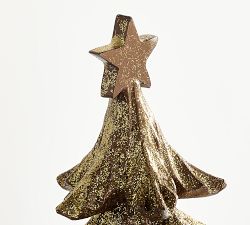 Handcrafted Gold Glitter Decorative Trees | Pottery Barn