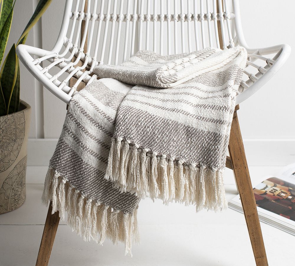 Lallie Handwoven Throw Blanket | Pottery Barn