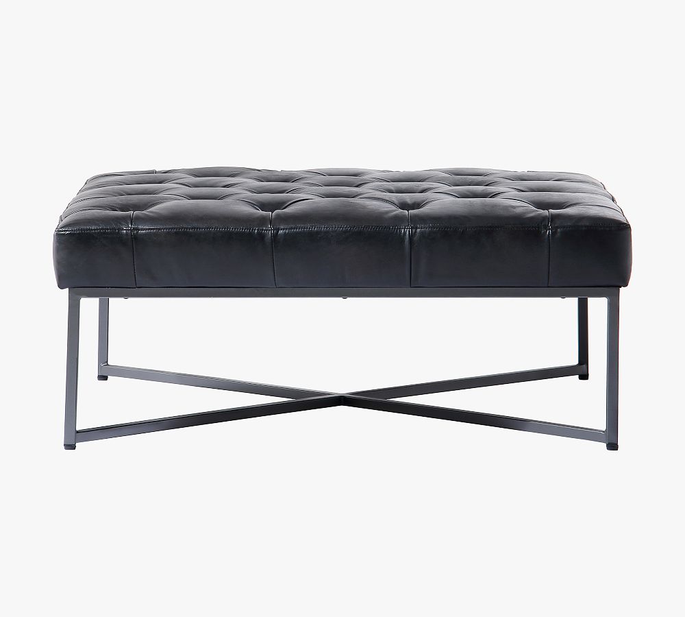 Callaway Rectangular Leather Coffee Table (40") | Pottery Barn