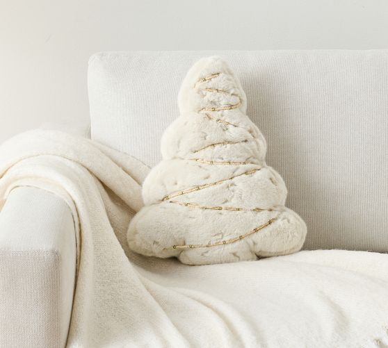 Tree Embellished Shaped Pillow | Pottery Barn