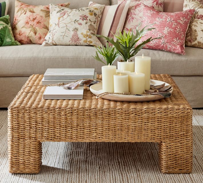 Cardiff Square Woven Coffee Table 41 Pottery Barn