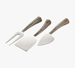 Rustic Stainless Handcrafted Steel Cheese Knives - Set of 3 | Pottery Barn