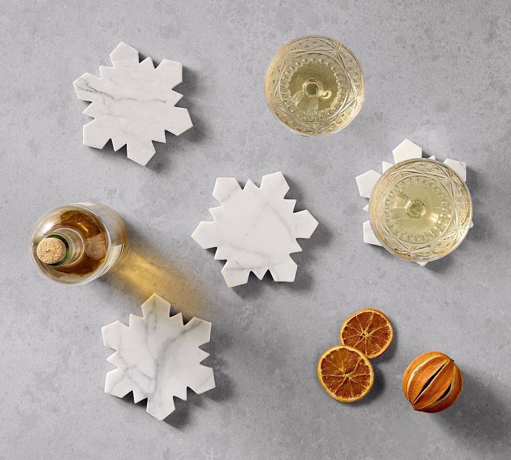 Marble Snowflake Coasters - Set of 4 | Pottery Barn