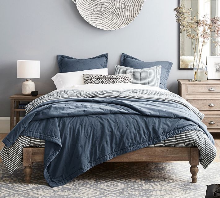 Astoria Platform Bed Seaside Natural Wood Queen Pottery Barn