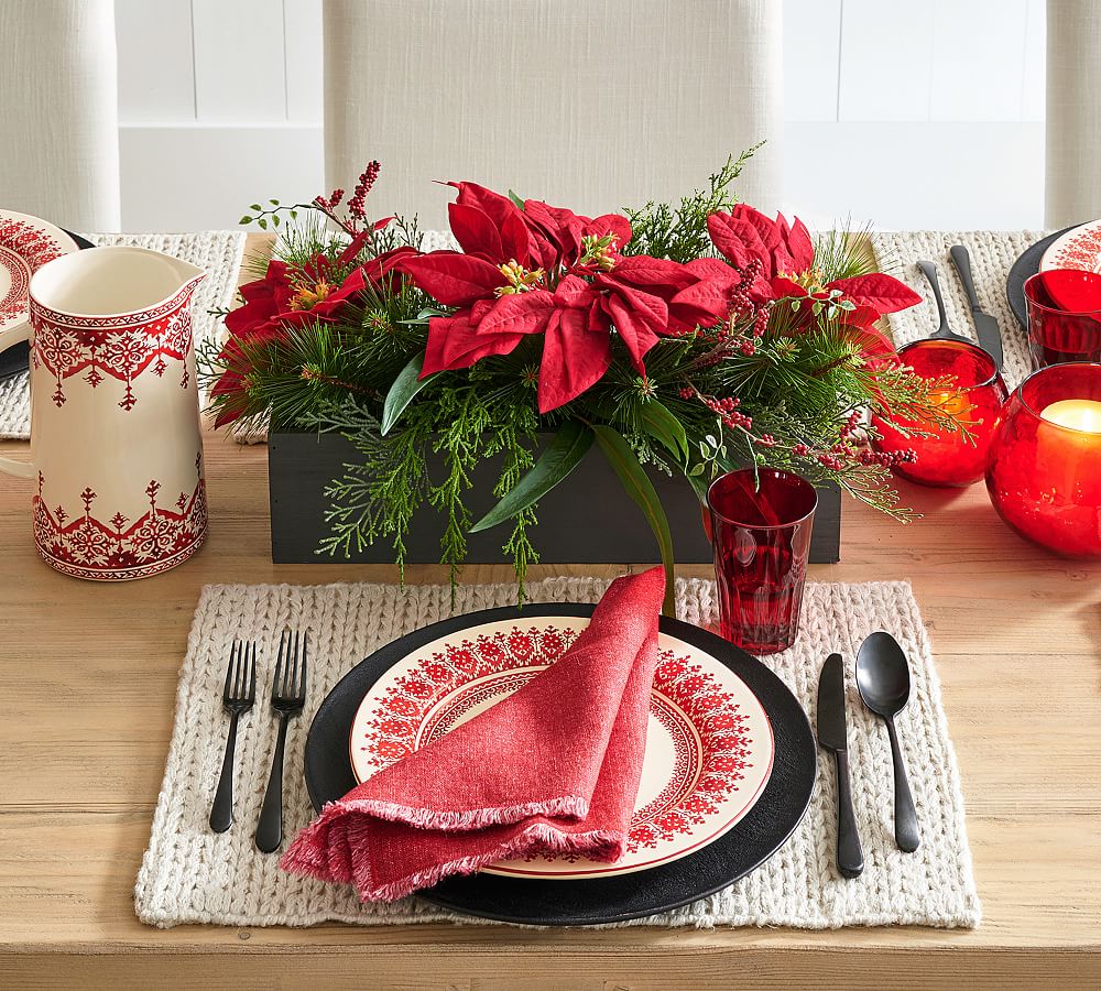 Composed Poinsettia Centerpiece | Pottery Barn