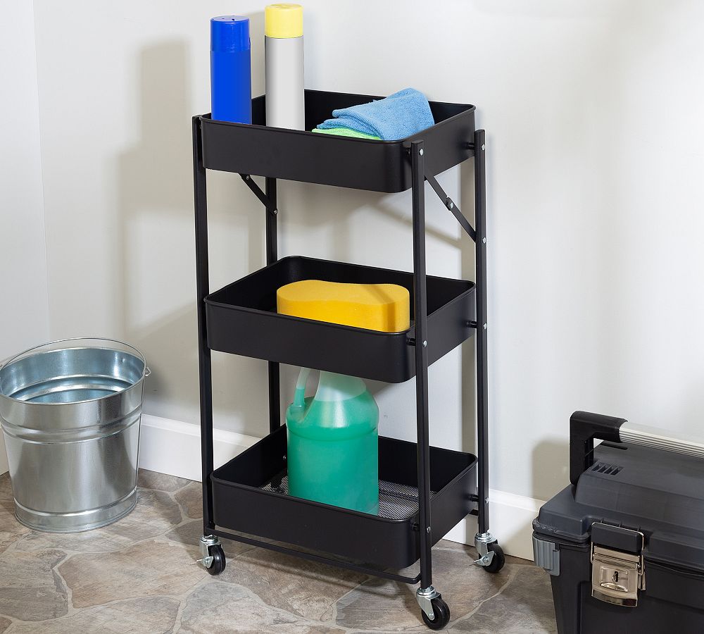 3-Tier Metal Rolling Shelf | Pottery Barn