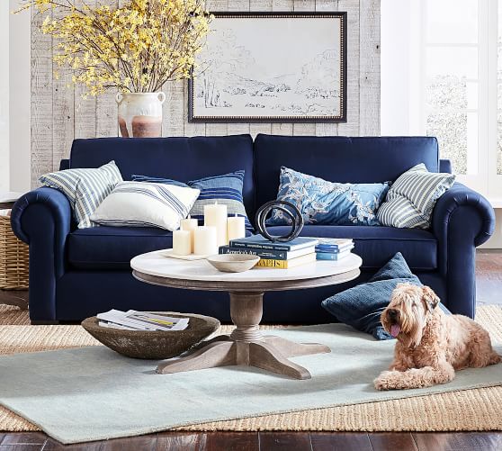Pottery barn denim sofa store