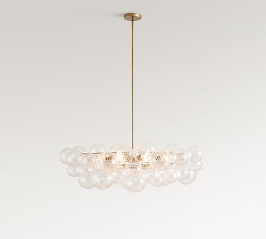 Cooper Glass Bubbled Oval Chandelier (40") | Pottery Barn